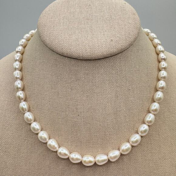 Honora | Jewelry | Honora White Mm Pearl Necklace Single Strand 925 ...